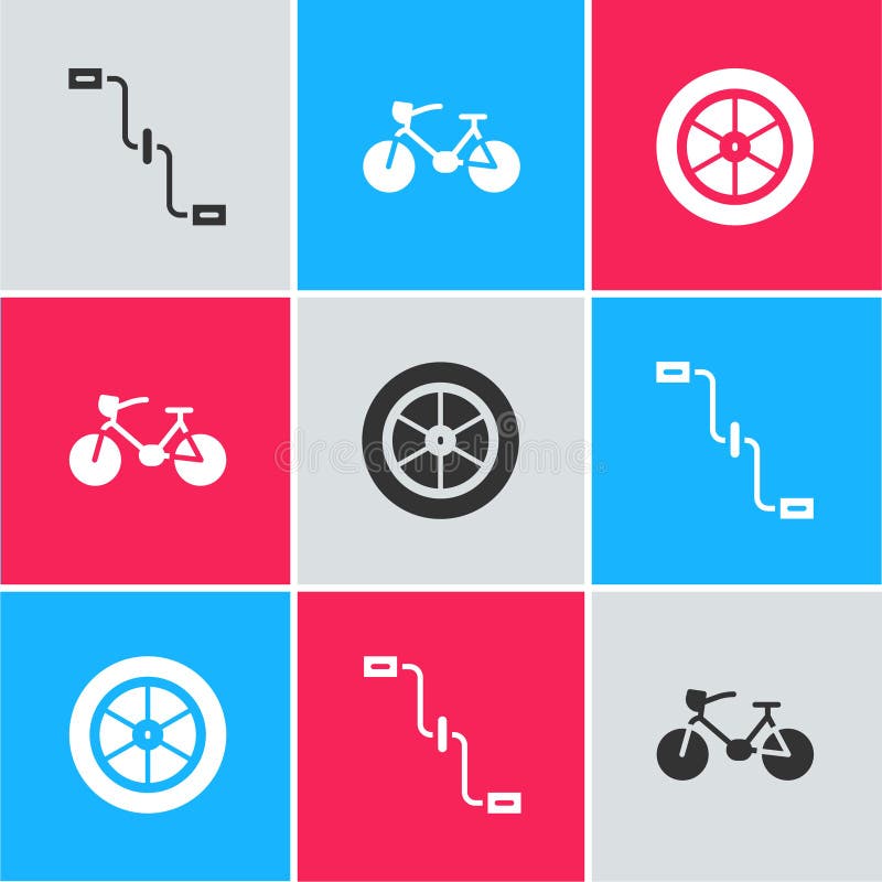 Set Bicycle Pedals, and Wheel Icon. Vector Stock Vector - Illustration ...
