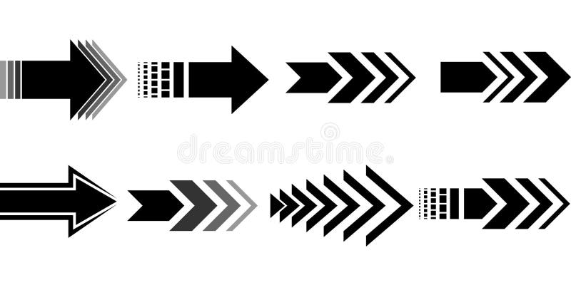 Set of Big Arrow Icons Collection Stock Vector - Illustration of arrow ...