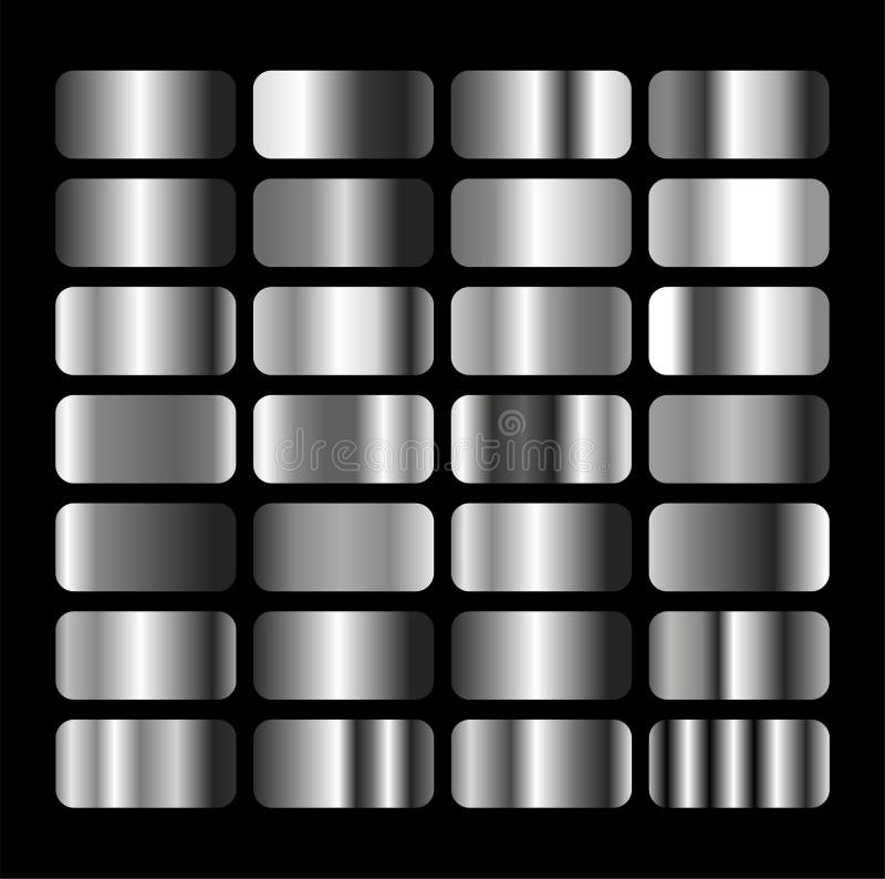 A Set Big of the Silver Gradient. Silver Gradient Blocks Stock Vector ...