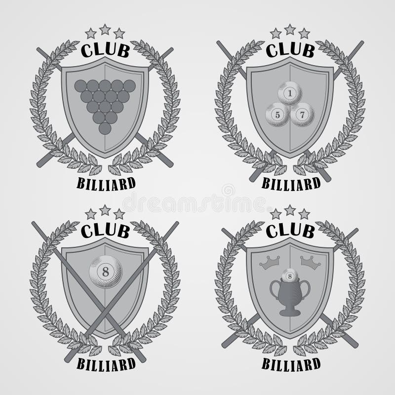 Set of Billiard Logos and Design Elements Stock Vector - Illustration ...