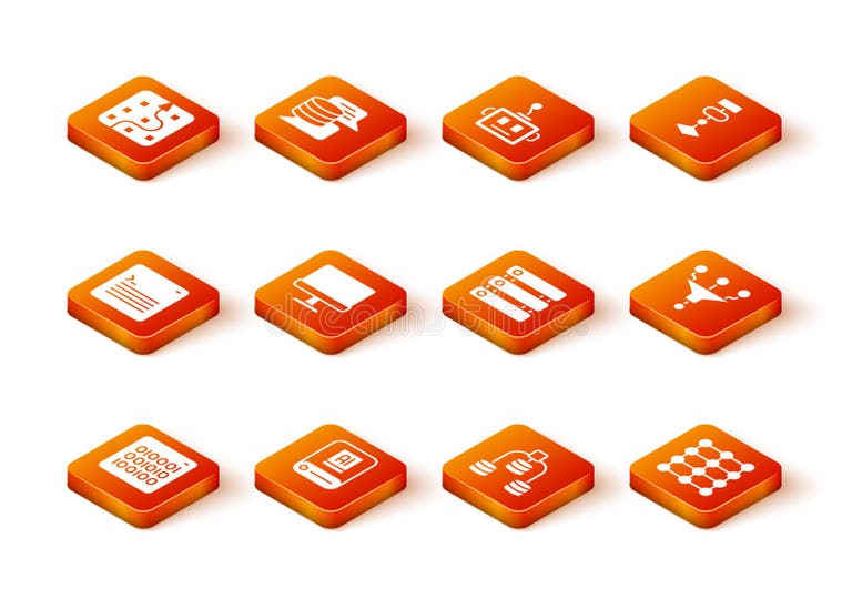 Set Binary Code Artificial Intelligence Ai Web Development Computer Monitor Server Data Neural ...