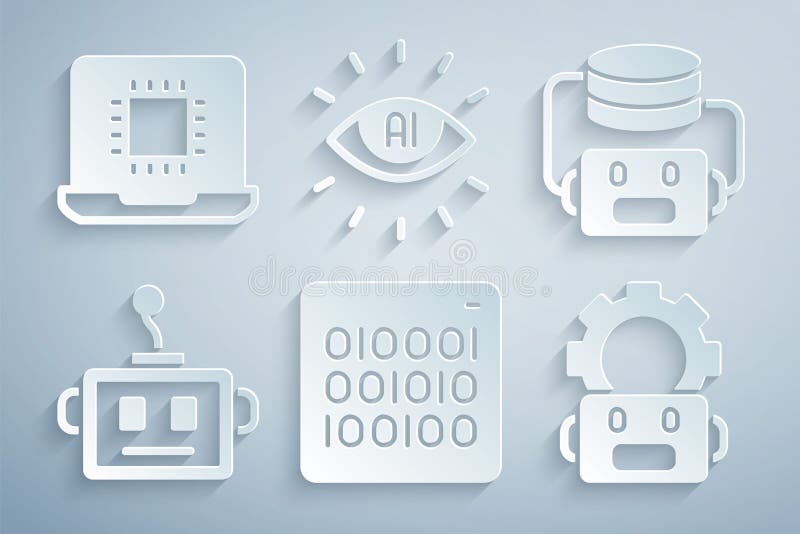 Set Binary Code, Artificial Intelligence Robot, Robot Setting, AI and ... Set Binary Code, Artificial Intelligence Robot, Robot Setting, AI and ...