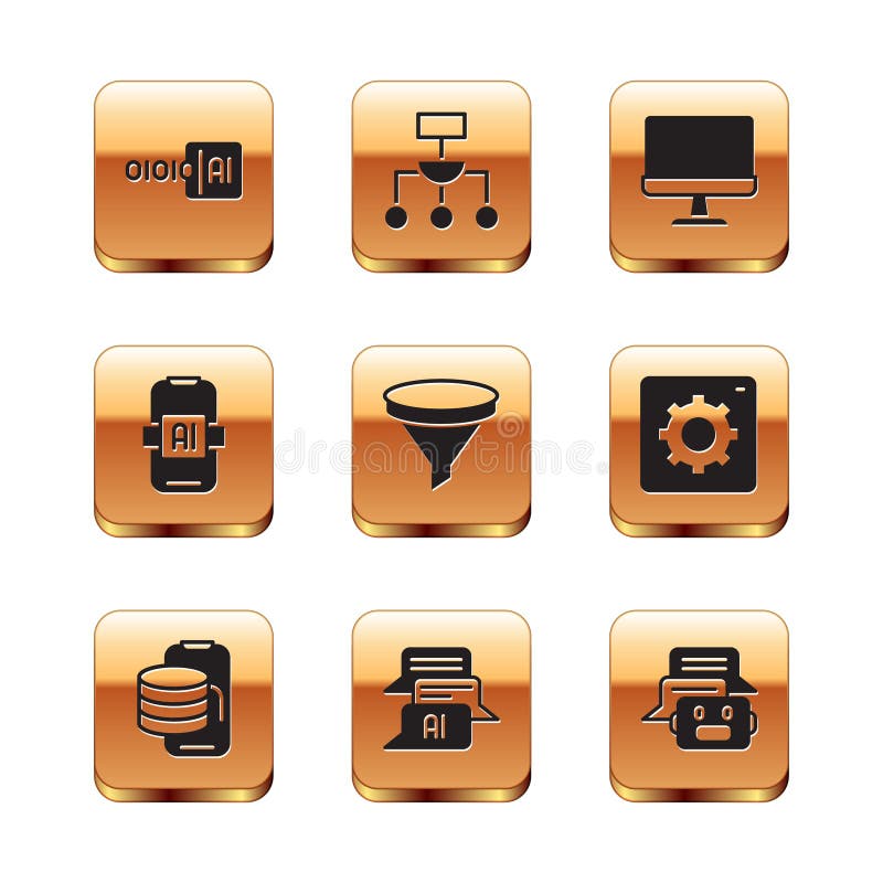 Set Binary Code, Cloud Technology Data Transfer, Chat Bot, Funnel or Filter, Artificial ...