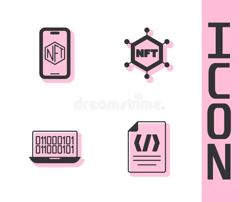 Set Binary Code, Mobile with Art Store App, and NFT Blockchain ... Set Binary Code, Mobile with Art Store App, and NFT Blockchain ...