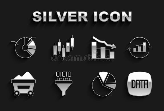 Set Binary Code, Pie Chart Infographic, Data Analysis, Coal Mine Trolley, Financial Growth ...