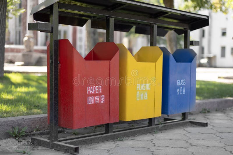 Set of Bins for the Selective Collection of Waste (glass, Paper ...