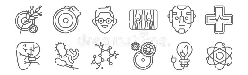 9 Bioengineering Icons Pack. Trendy Bioengineering Icons on White ...