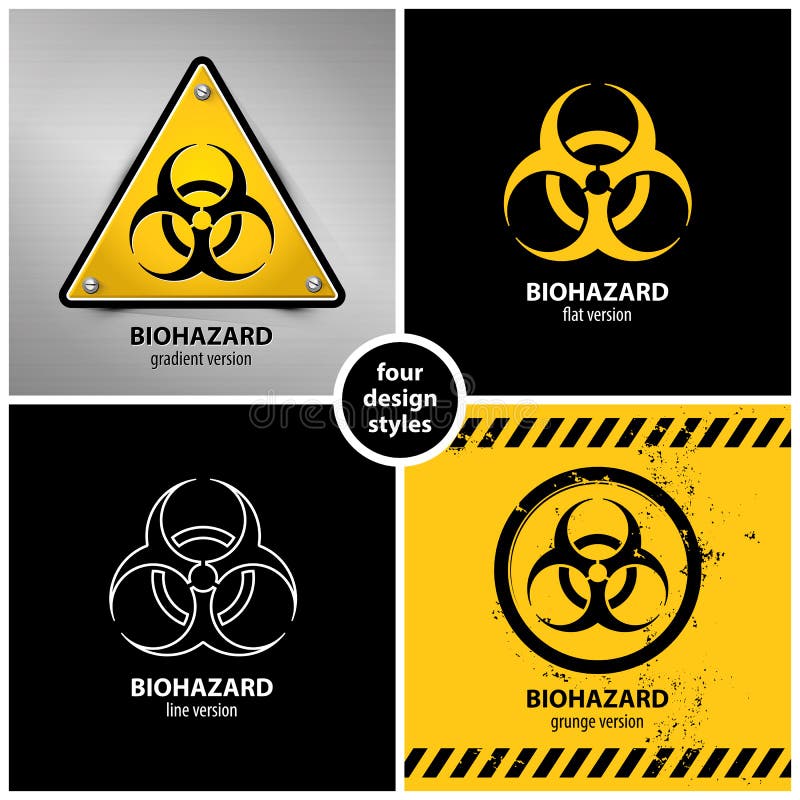 Four Biohazard Icons stock vector. Illustration of safety - 29405727