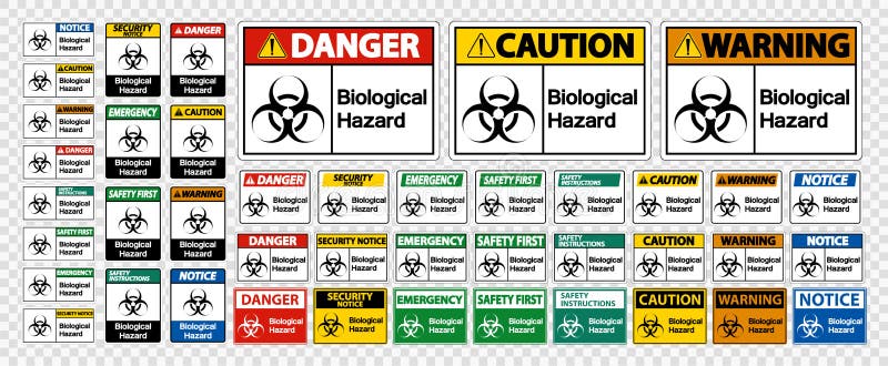 Set Biological Hazard Symbol Sign Isolate on White Background,Vector ...