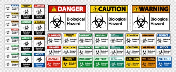 Set Biological Hazard Symbol Sign Isolate on White Background,Vector ...