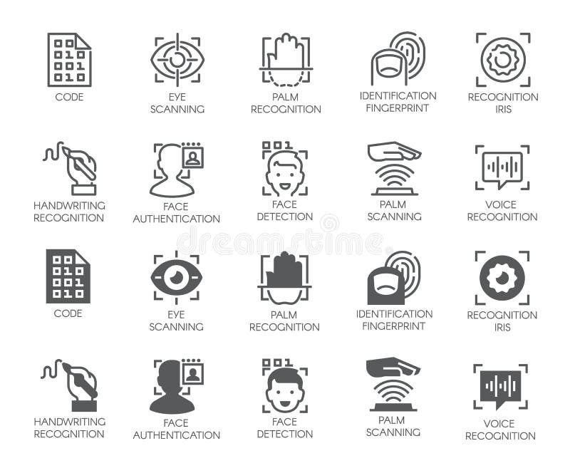 Glyph Icons Biometric Authorization Stock Illustrations – 9 Glyph Icons ...