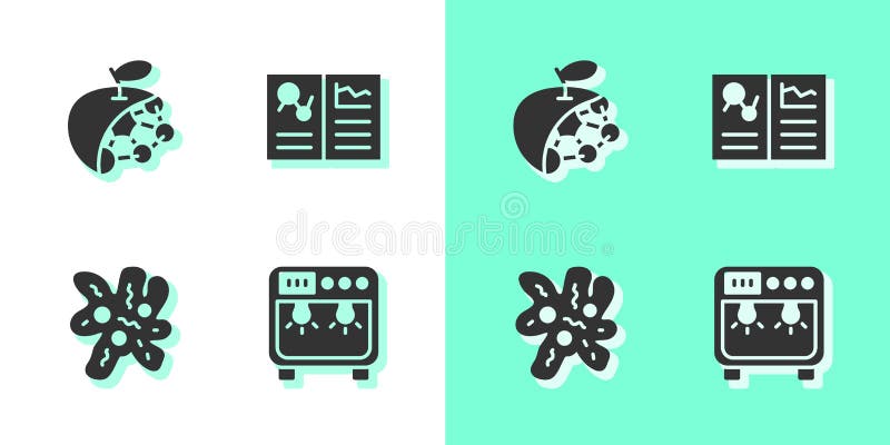 Set Biosafety Box, Biological Structure, Cell and Clinical Record Icon ...