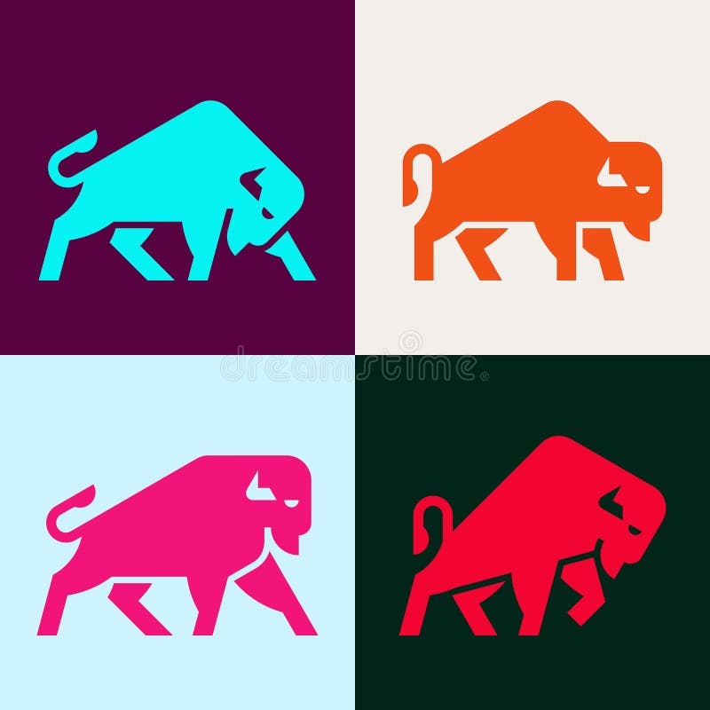 Set of Bison, Bison Logo stock vector. Illustration of elements - 260022713