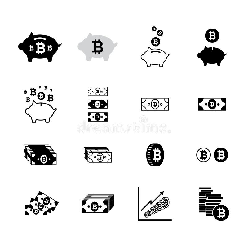 Bitcoin icons collection stock vector. Illustration of crypto - 113856517