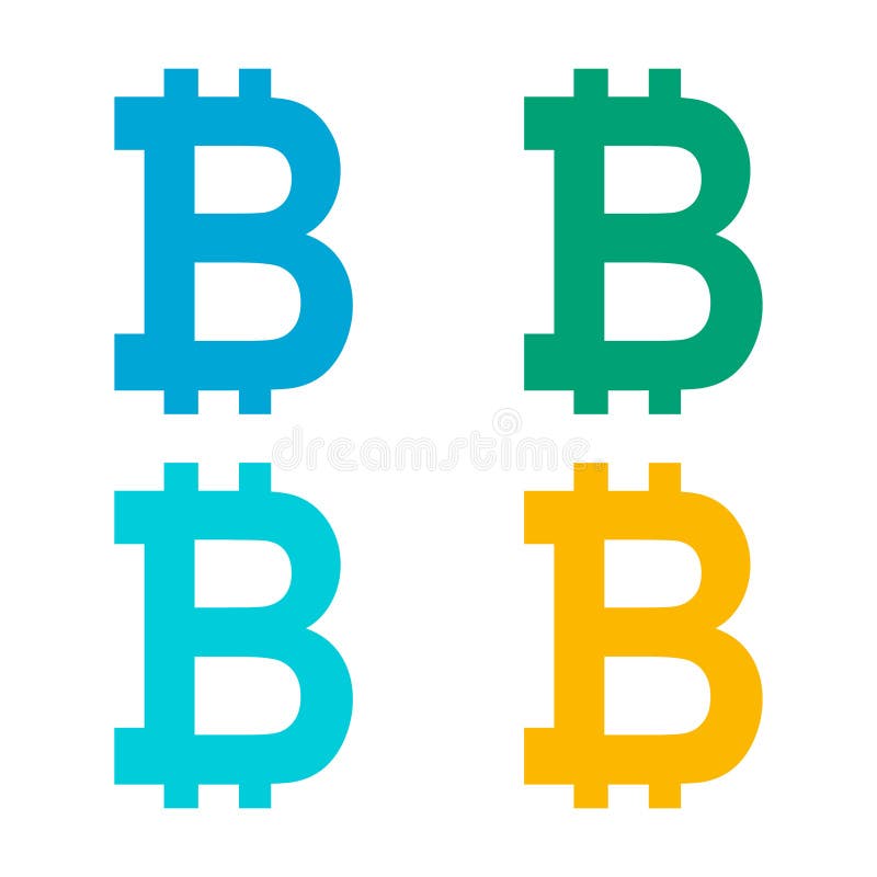 Set of Bitcoin Web Coin, Internet Electronic Crypto Design Symbol ...