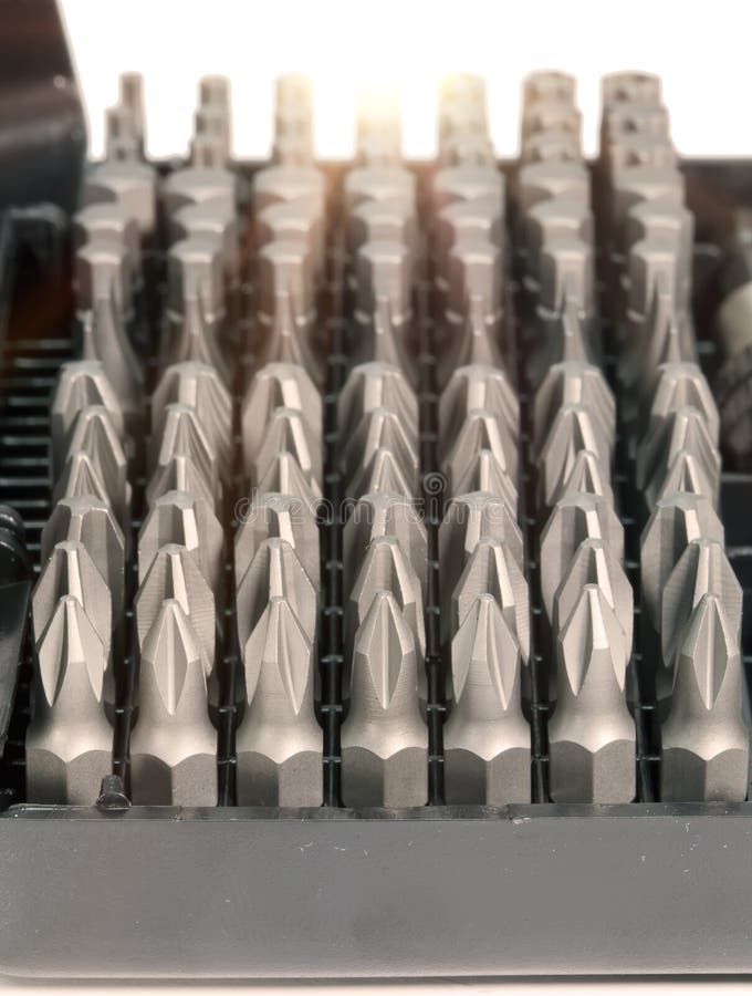Set of bits in bit holder stock image. Image of collection - 86304017