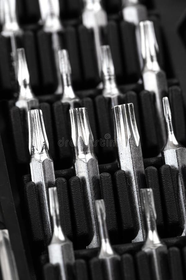 A Set of Bits for a Screwdriver Close-up Stock Image - Image of ...