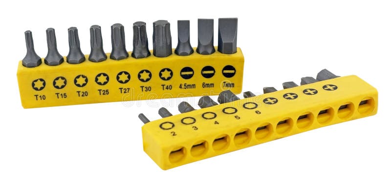 Set of bits on white stock image. Image of small, drill - 139039421