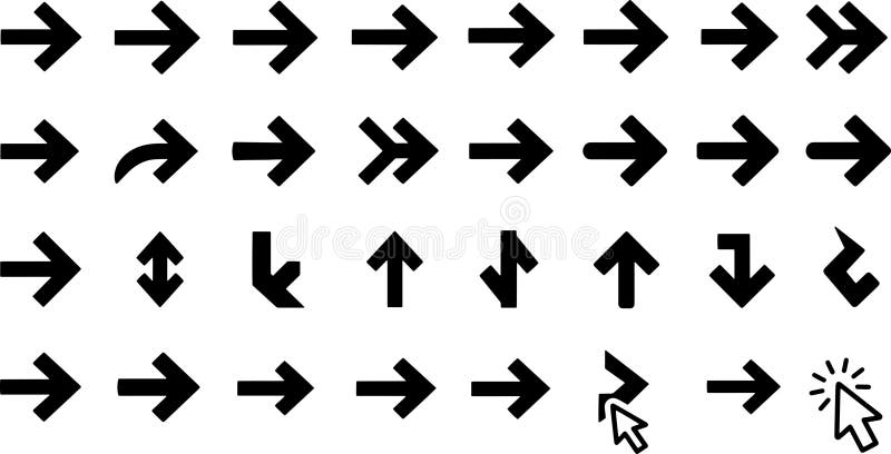 Arrow Icon Set Sleek Black Arrows & Cursor Signs for Precision Design ...