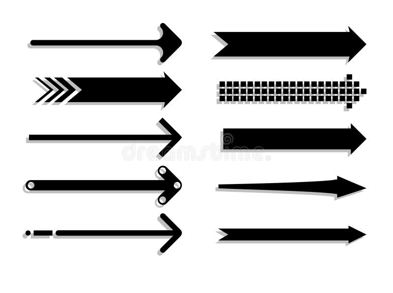 Set of Black Arrow Pointing Up. Arrow Shape Element Stock Vector ...