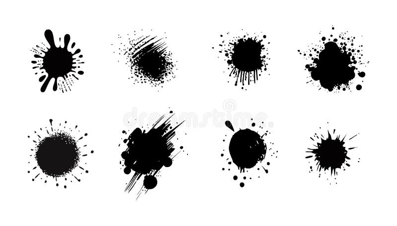 Set of Black Blots. Grunge Design Elements. Brush Strokes Stock Vector ...