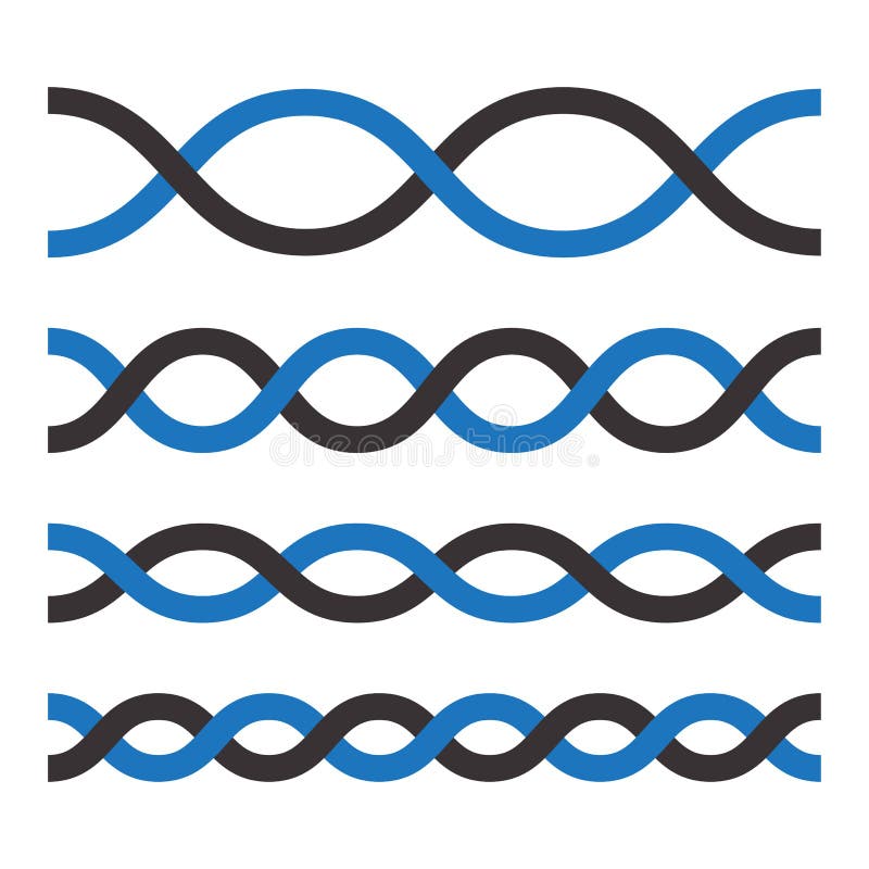 Set of Black and Blue Loop, Decor Elements. Vector Stock Illustration ...