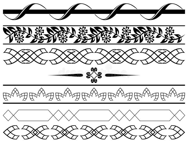 Set of Black Borders - Vector Stock Vector - Illustration of curl ...