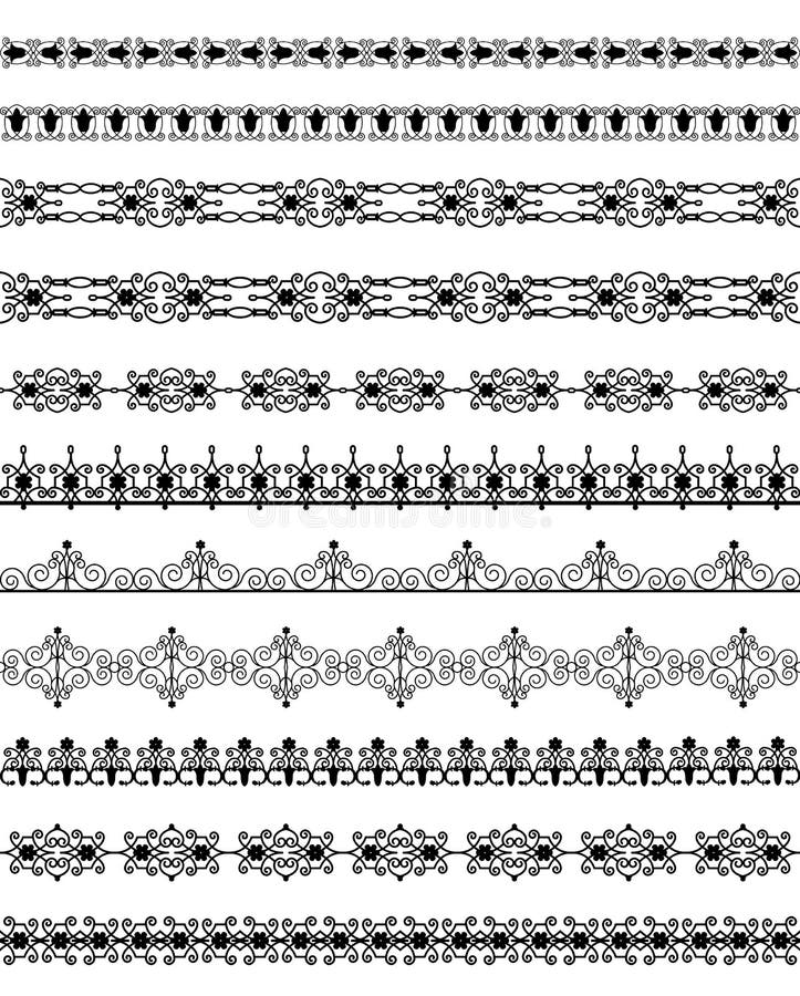 Set of Black Borders - Vector Stock Vector - Illustration of curl ...