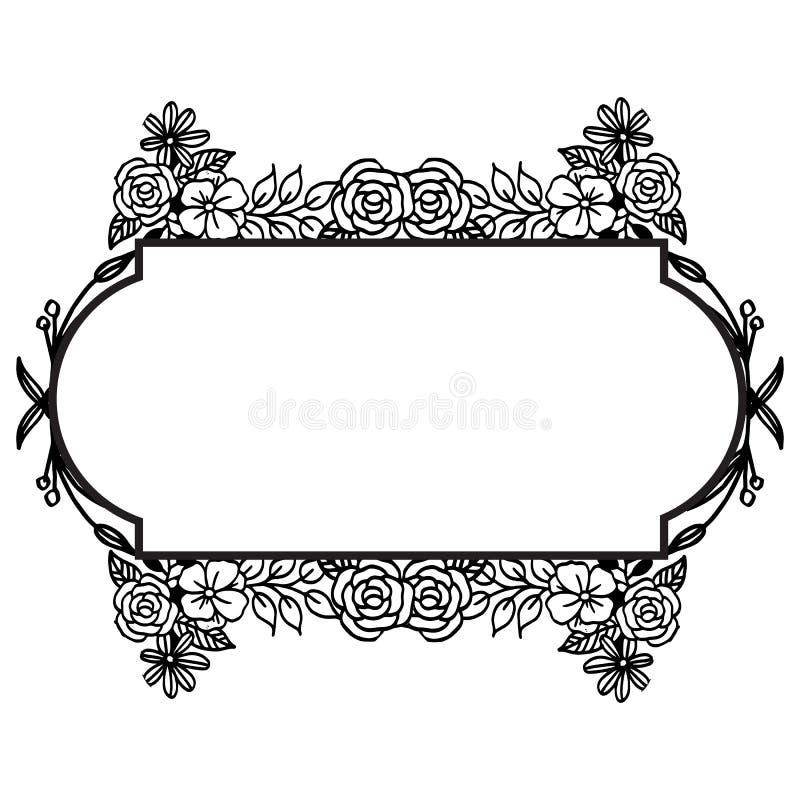 Set Black Borders on the White Background, for Decorative of Beautiful ...