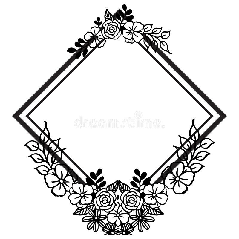 Set Black Borders on the White Background, for Decorative of Beautiful ...