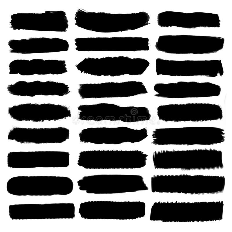 Set of Black Brushes Brush Stroke Vector Pack Stock Vector ...