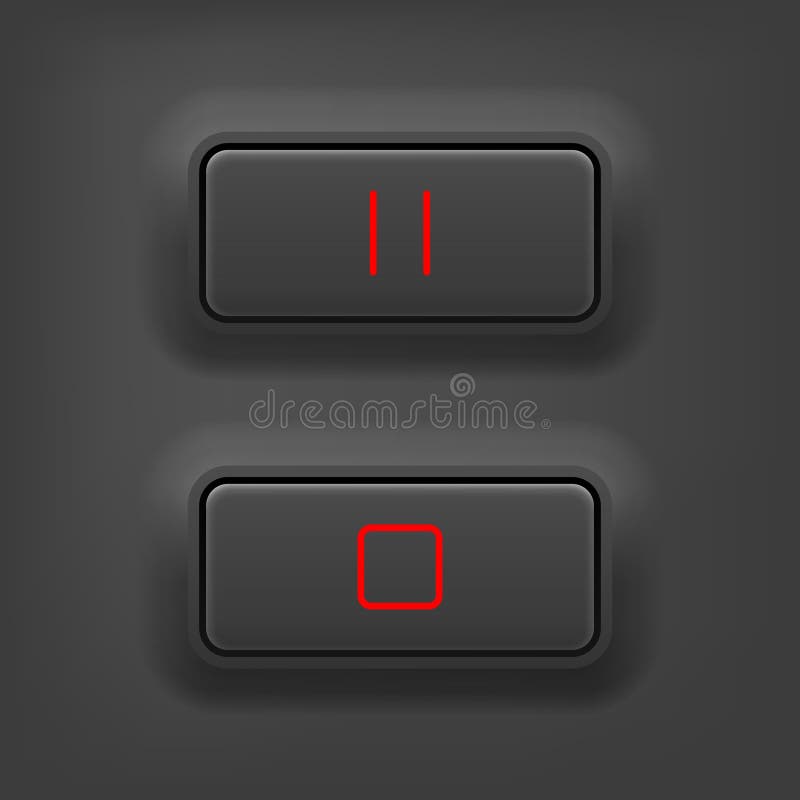 Set of Black Buttons. Collection of User Interface Elements. Vector ...