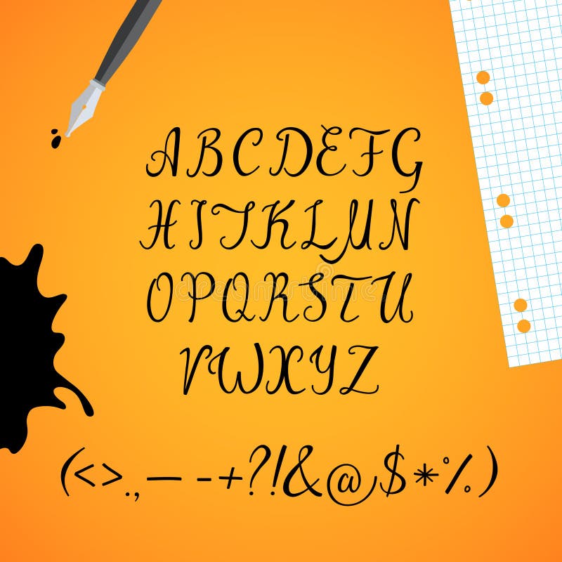 Set of the Black Capital Letters with Punctuation Stock Vector ...