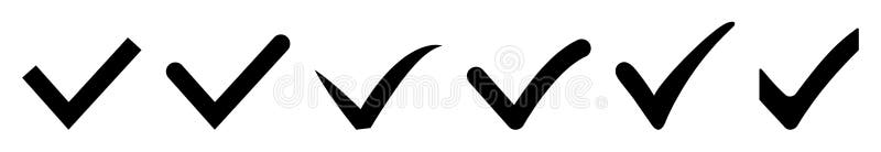 Set of Black Check Mark Icon Stock Vector - Illustration of list ...