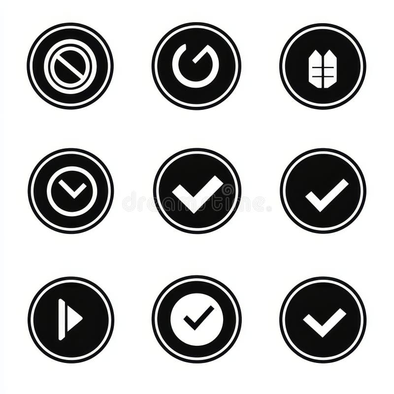 Set of Black Check Mark Icons. Vector Illustration. Eps 10 Stock ...
