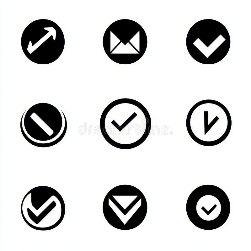 Set of Black Check Mark Icons. Vector Illustration. Eps 10 Stock ...