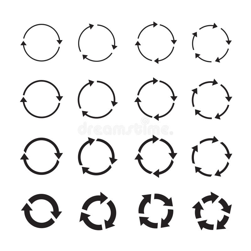 Set of black circle arrows stock illustration. Illustration of point ...