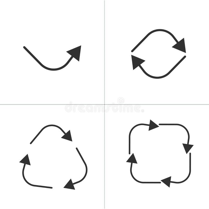 Circle Two Arrows Black White Stock Illustrations – 354 Circle Two ...