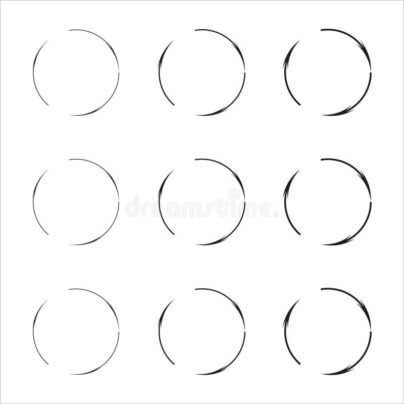 Set of Black Circles. Round Frames in Doodle Style. Doodle Circles for ...