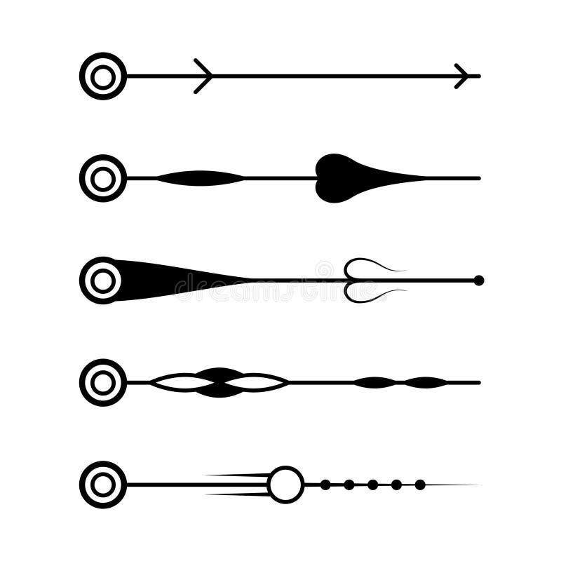 Set Black Clock Hands Time Hour and Minute Arrows Simple Line ...