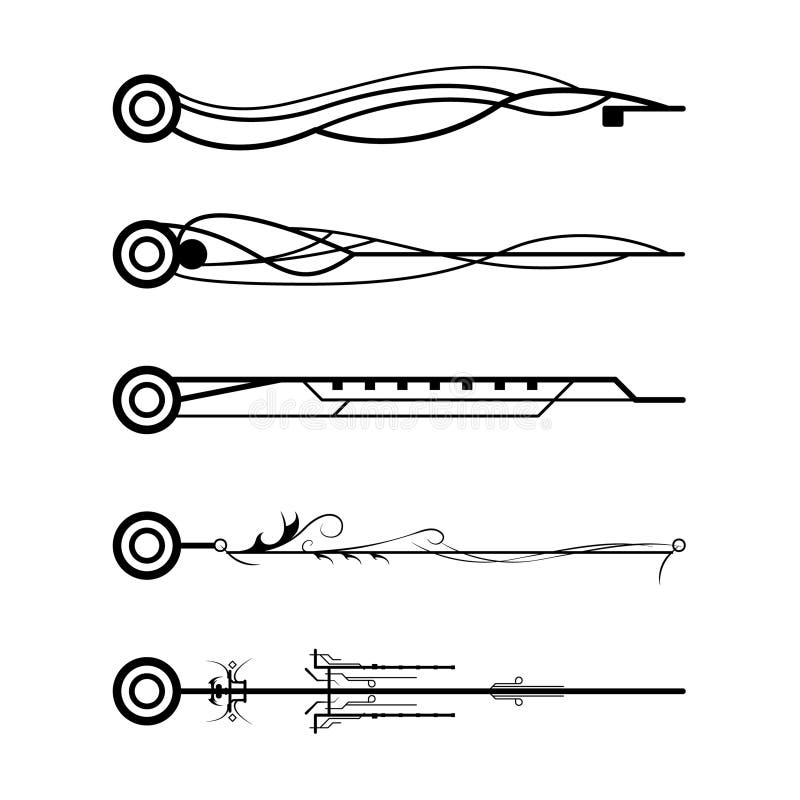 Set Black Clock Hands Time Hour and Minute Arrows Simple Line ...