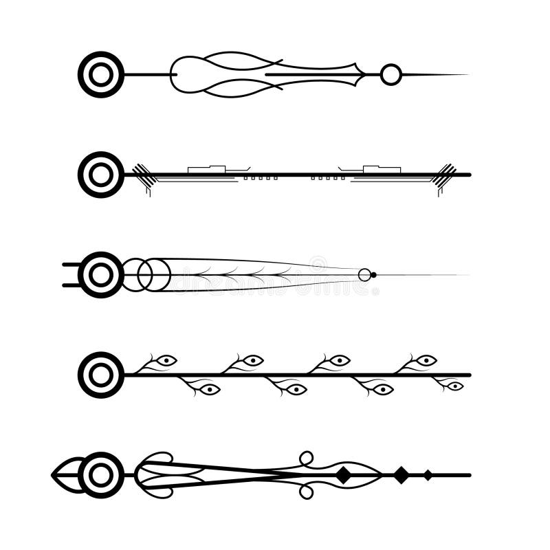 Set Black Clock Hands Time Hour and Minute Arrows Simple Line ...