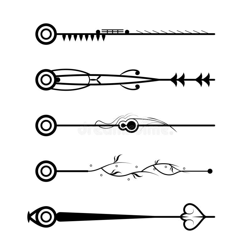 Set Black Clock Hands Time Hour and Minute Arrows Simple Line ...