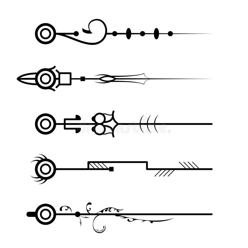 Set Black Clock Hands Time Hour and Minute Arrows Simple Line ...