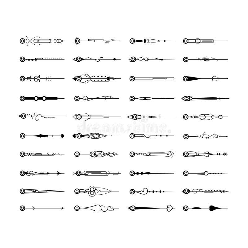 Set Black Clock Hands Time Hour and Minute Arrows Simple Line ...