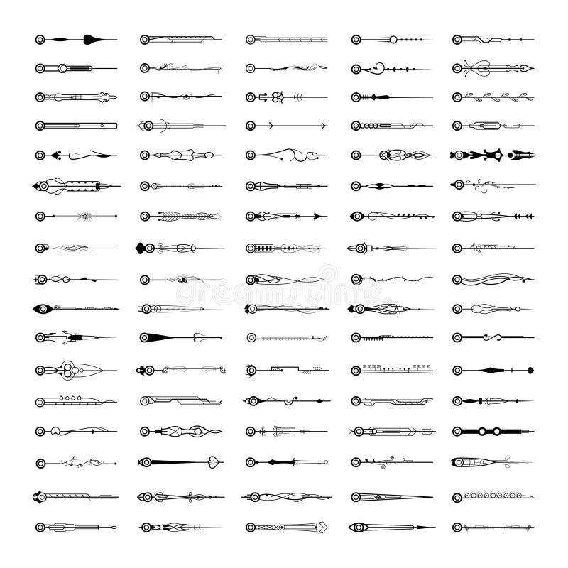 Set Black Clock Hands Time Hour and Minute Arrows Simple Line ...