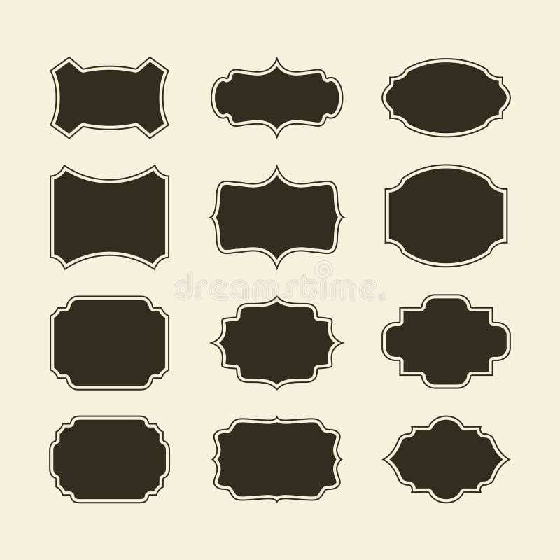 Set of Black Decorative Vintage Isolated Frames. Stock Vector ...