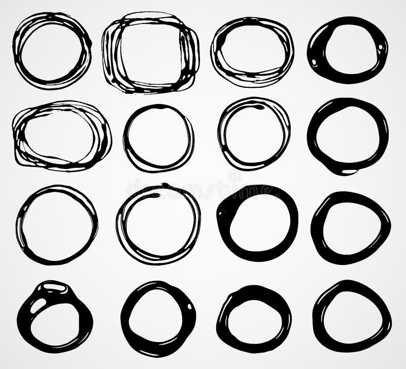 Set of Black Doodle Circle, Blob Frame Stock Vector - Illustration of ...