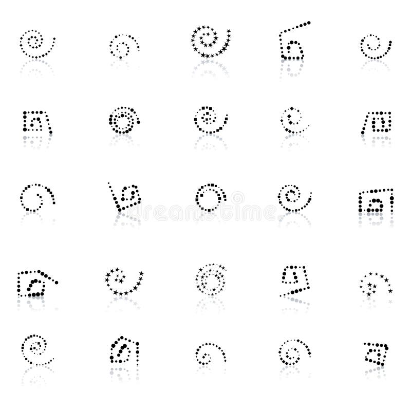 Abstract Dotted Spirals Vector Set Stock Illustrations – 28 Abstract Dotted Spirals Vector Set ...