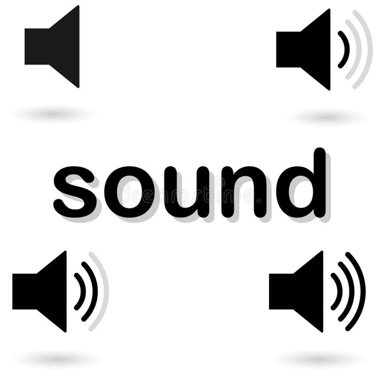 Fun Set Black Emblem Sound Icon with Different Sound Level Stock Vector ...